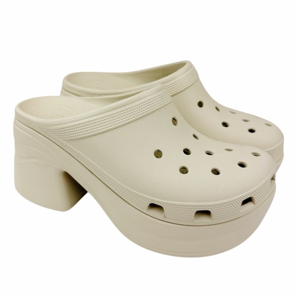 CROCS | Shoes | Crocs Siren Platform Clogs Heeled Beige Bone Platform ...